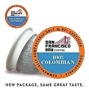 San Francisco Bay Compostable Coffee Pods - 100% Colombian (80 Ct) K Cup Compatible including Keurig 2.0, Medium Roast