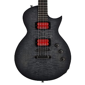 ESP LTD BB-600 Baritone Signature Series Ben Burnley Electric Guitar with Case, See Thru Black Sunburst Satin