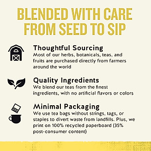 Celestial Seasonings Lemon Zinger Herbal Tea, Caffeine Free, 20 Tea Bags Box, (Pack of 6)