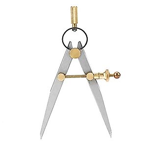 4 Inch Leather Compass,Adjustable Lockable Leather Supply Wing Divider,Flat Leg Spring Caliper Divider for Woodworking, Metalworking Geometry Drawing