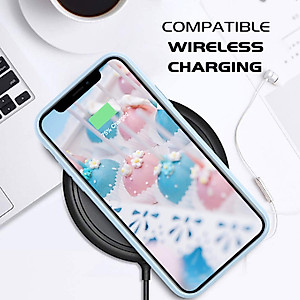 DOMAVER iPhone 11 Case Silicone iPhone 11 Phone Cases Women Men Gel Rubber Microfiber Lining Cushion Texture Cover Shockproof Protective, Light Blue