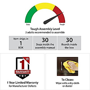 Novogratz Kelly 3 in 1 Media Dresser and Desk Combo, Ivory Oak