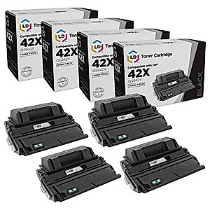 LD Products Compatible Toner Cartridge Replacements for HP 42X Q5942X High Yield (Black, 4-Pack) for HP Laserjet / Multifunction Printers 4250, 4250tn, 4350n, 4250dtn, 4350tn, 4250dtnsl, 4350dtn