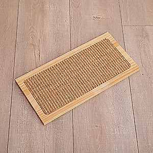 Cat Scratcher Pad Wooden Cat Scratching Board with Durable Sisal Mat, Wall Mounted or Floor Use, Cat Scratch Pad Board Cat Scratching Post for Indoor Cat Kitten, Protect Furniture from Cat Scratching