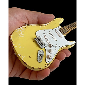 AXE HEAVEN Yngwie Malmsteen Mini Fender™ Strat™ Heavily Worn Olympic White Finish Guitar Model Replica