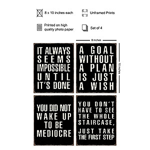 Motivation Office Wall Art & Decor - Entrepreneur Gift - Motivation Inspiration Saying - Inspirational Quotes Wall Art - Motivational Wall Art for Men - Home Office Decor - Success Motivational poster