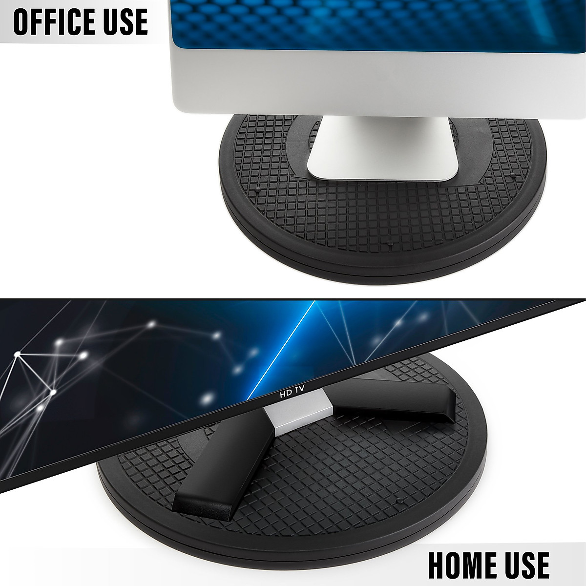 Aleratec Heavy Duty 15-inch Swivel Rotating TV Stand Mount Flat Panel LED | Media Console, Entertainment Center for Living Room Bedroom, Black