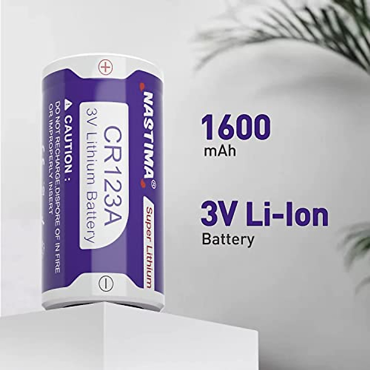 NASTIMA 12 Pack CR123A Battery, 3V Lithium Battery 1600mAh for Flashlight, Intelligent Instrumentation, Alarm Systems