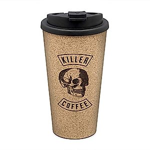 Iron And Glory Reusable Cork Leak Proof Lid and Double Walled Insulation-to Go Coffee and Tea Cup for Travel and Work, 425ml, Stainless Steel, 15 Ounces