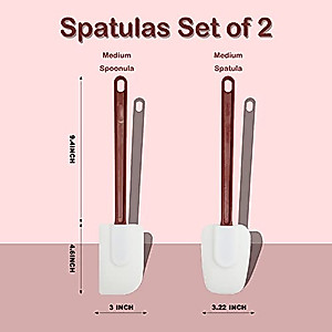 MYTASUY Silicone Spatulas Heat Resistant,Heavy Duty Rubber Spatulas Silicone Commercial , Commercial Silicone Spatulas Set for Kitchen Use, Silicone Cooking Utensils Sets of 2 (13.5 INCH)