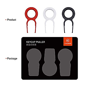 Hagibis Keycap Puller for Mechanical Keyboard, 3 Pcs Tricolor Rounded Keycap Remover Tool Computer Cleaning Kit for Gaming Keyboard, PC
