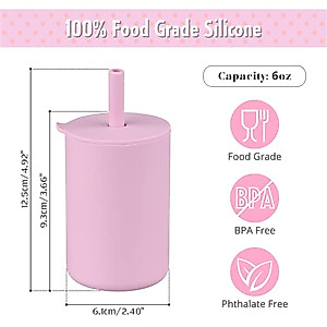 Mintlyfe Toddler Straw Cup, 100% Food Grade Silicone Training Cup for Baby, Trainer Cup Toddler Training Straw Cup for Boys and Girls, Unbreakable (Classic Purple/Pink/Lilac Purple)
