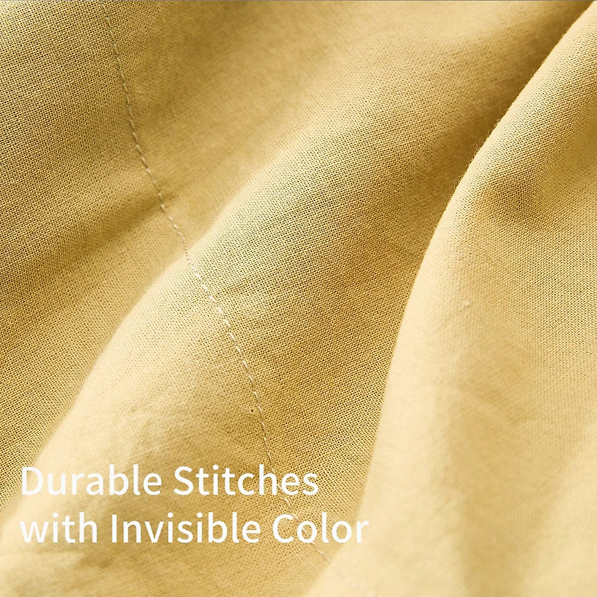 Melingo Mustard Yellow Duvet Cover Twin Size - Cotton Twin Duvet Cover Set, 1 Comforter Cover 68x90 Inches with Button Closure and 1 Pillow Shams (No Comforter)