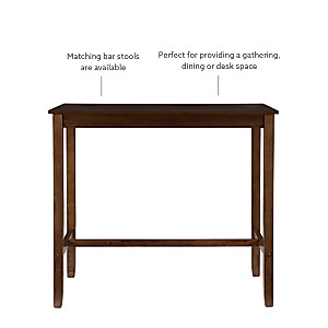 Linon 42 inch Height Pub Claridge Table, Rustic Brown Bar