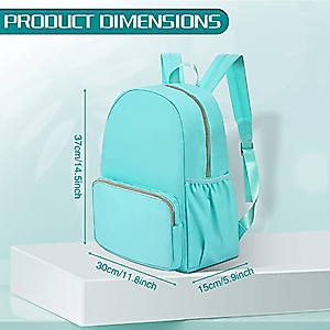 Cunno 2 Pcs Nylon Preppy Backpack for School Waterproof Lightweight Backpack Unisex Backpack for Teenage, Kids, Students (Blue)