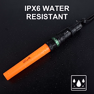 UltraFire 11-Inch Signal Traffic Wand LED Flashlight with Strobe Mode, Wrist Strap Lanyard, 250 Lumens, Orange Finish