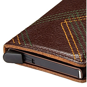Secrid - Secrid Slim Wallet Stitch Embroidered Vegetable-Tanned (Linea Espresso)
