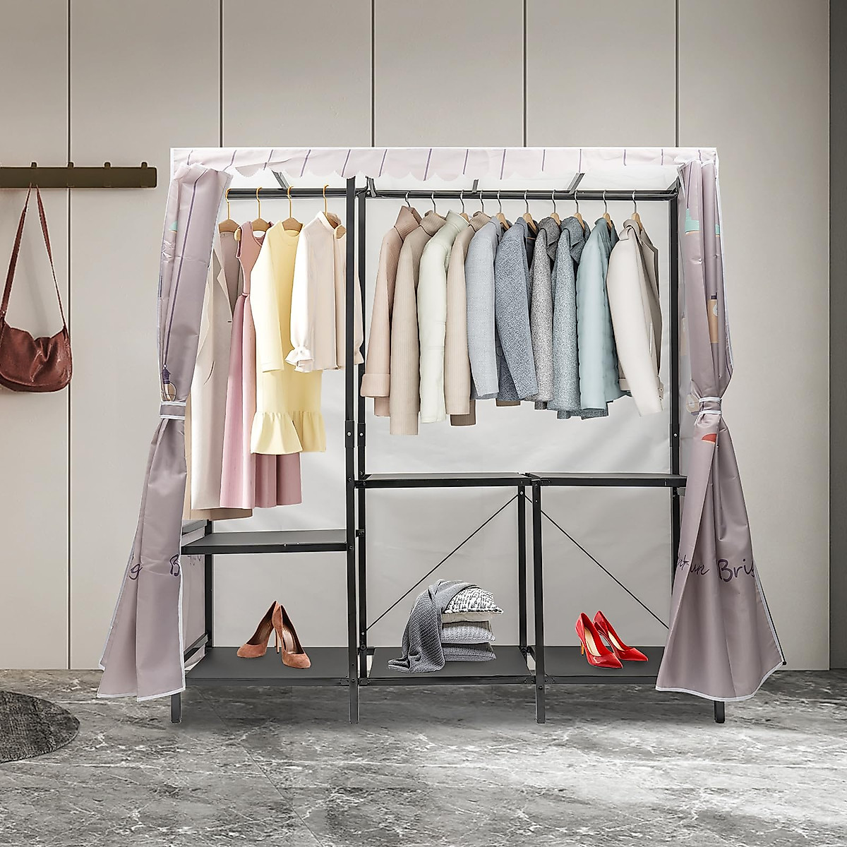 YETINGSHOP Heavy Duty Free Standing Closet Organizer, Extra Large Closet Organizer, Freestanding Closet Organizer with Shelves