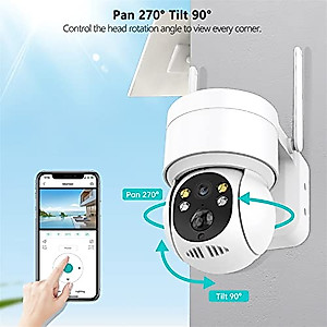 Security Camera Camera Solar Camera Wifi Outdoor 1080P PIR Human Detection Wireless Surveillance IP Cameras With Solar Panel 7800mAh Recharge Battery Surveillance Camera with Spotlight ( Color : 1080P