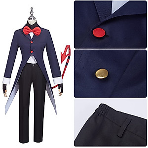UPUPCOS Moxxie Cosplay Costume Tuxedo Uniform Jacket Pants Uniform Moxxie Suit With Tail Halloween Uniform
