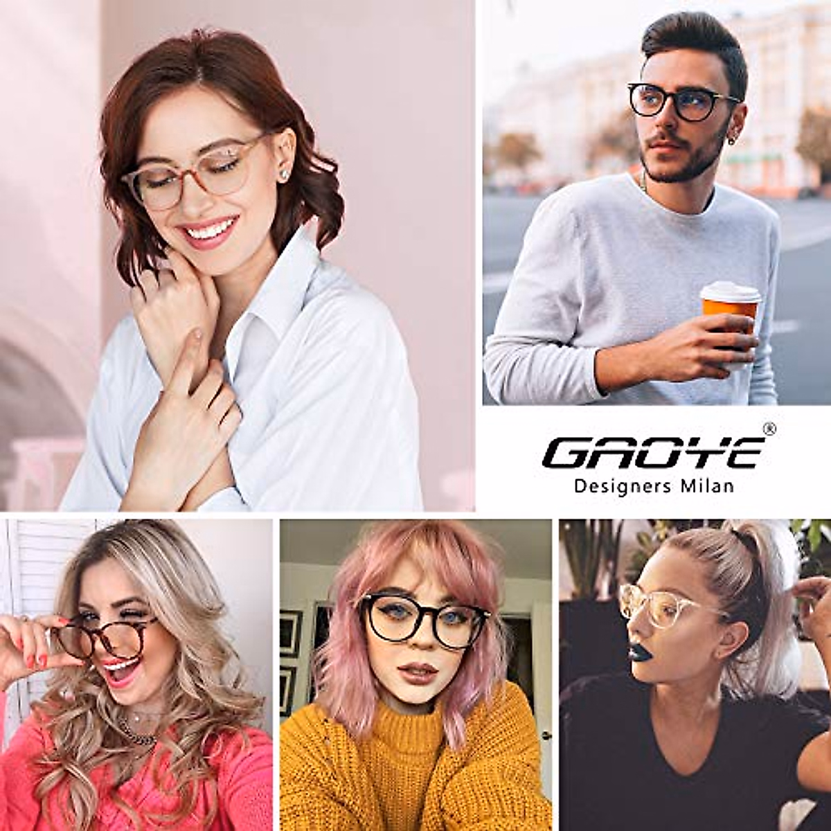 Gaoye Blue Light Blocking Glasses, Retro Round Eyewear Frame Anti Eyestrain Computer Glasses for Women Men - GY1688 (Tea Leopard/Transparent Lens)