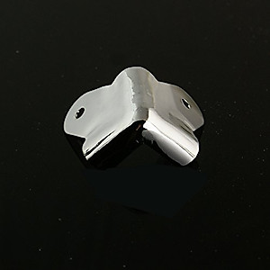 Set of 4 Durable Guitar Amp Speaker Cabinet Steel Corners 2-Legs 32mm,Chrome