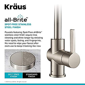 KRAUS Britt Commercial Style Kitchen Faucet and Purita Water Filter Faucet Combo in Spot Free Stainless Steel, KPF-1690-FF-100SFS