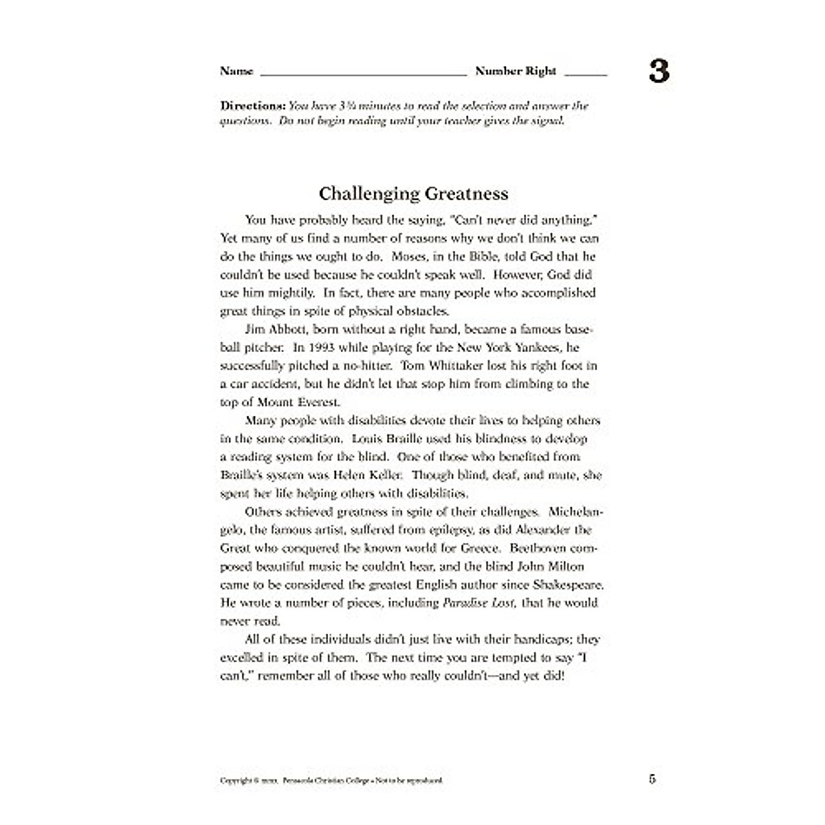 Read and Comprehend 6 Skill Sheets - Abeka 6th Grade 6 Reading Comprehension Student Activity Book