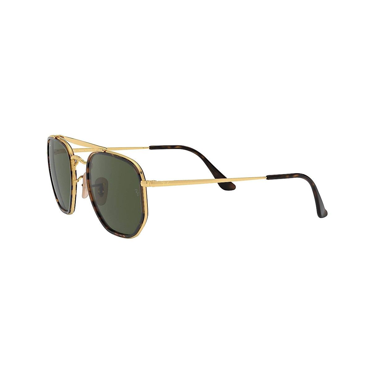 Ray-Ban RB3648M The Marshal II Hexagonal Sunglasses, Gold/G-15 Green, 52 mm