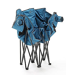 ARROWHEAD OUTDOOR Portable Folding Double Duo Camping Chair Loveseat w/ 2 Cup & Wine Glass Holder, Heavy-Duty Carrying Bag, Padded Seats & Armrests, Supports up to 500lbs, USA-Based Support