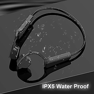 HUAHAT HuaHat V10 Bone Conduction Bluetooth Earphone V5.0 Headset Wireless Earbuds 3D High Fidelity Stereo Surrounding Open-Ear Neck Band Fit Comfortable (V11, Grey)