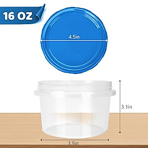 Freezer Storage Containers, Ultra Thick Airtight Food Storage Containers with Twist Top Lids, Heavy Duty BPA Free Stackable Leakproof Soup Freezer Containers [10 Pack-16 oz]
