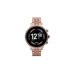 Fossil Women's GEN 6 Touchscreen Smartwatch with Speaker, Heart Rate, NFC, and Smartphone Notifications, Rose Gold, Bracelet