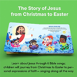 Jesus Loves Me - Christian Sound Book, Sing Along Bible Songs | Christmas, Christening, Dedication, Baptism Gifts for Boys, Girls, Kids, Babies | Religious Toys, Interactive Music Books for Toddlers