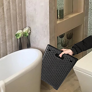 Laundry Basket, Hampers for Laundry, Folding Laundry Baskets Organizer Dirty Clothes Hamper Plastic Foldable Laundry Bin Corner Clothing Hamper, Towel Hamper for Wet Towels 48L (White, 1pc)