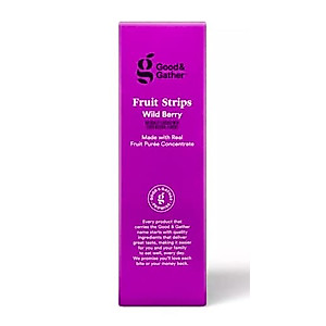 Fruit Strips Wild Berry Fruit Leathers Healthy Snack Made with Real Fruit Puree Concentrate Good and Gather 25 Strips (Wild Berry) - SET OF 2