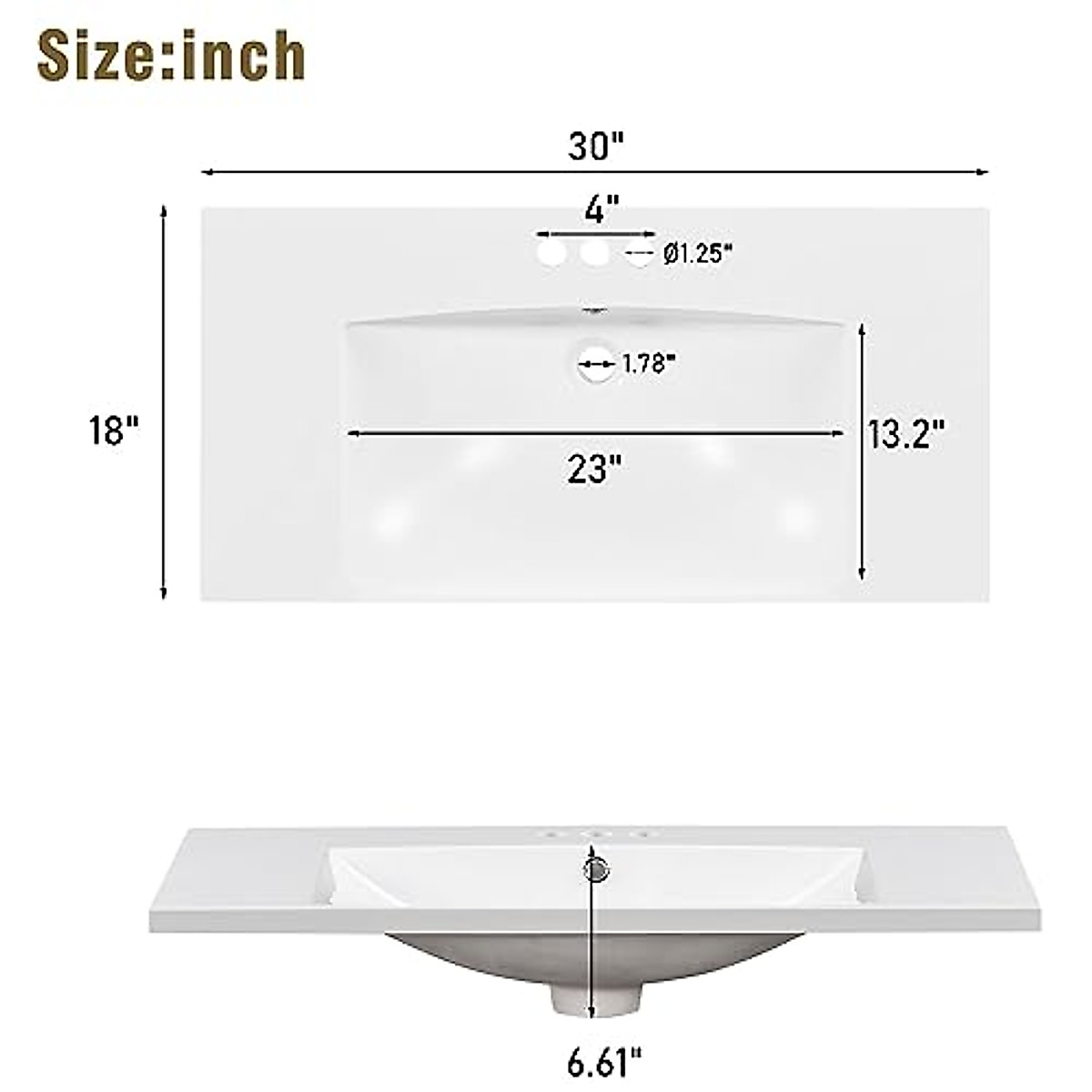 P PURLOVE 30" Bathroom Vanity with Single Sink and Soft Close Doors, Modern Bathroom Cabinet with Adjustable Storage Shelf and Drawers, Solid Wood Frame, Grey