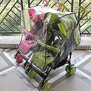 Aligle Twin Stroller Raincoat Universal Size Side by Side Stroller Weather Shield, Baby Rain Cover/Wind Shield
