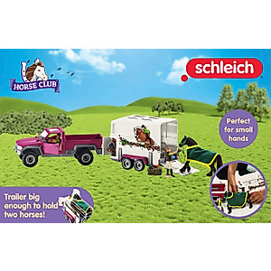 schleich HORSE CLUB — 38-Piece Toy Horse Trailer and Truck Playset with Horse, Rider Action Figure and Accessories, Detailed Animal Toys for Kids Ages 5+
