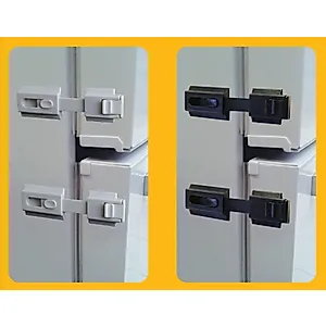 The Guardian Refrigerator Lock for Any Home Appliance, Used for Infants, Special Needs Children and Dementia Patients (Black) - One Lock