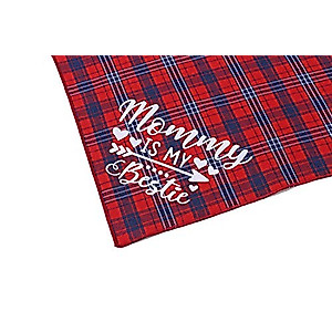 Valentines Day Dog Bandana - Set of 2 Reversible Triangle Bibs Plaid Pet Kerchief Scarf