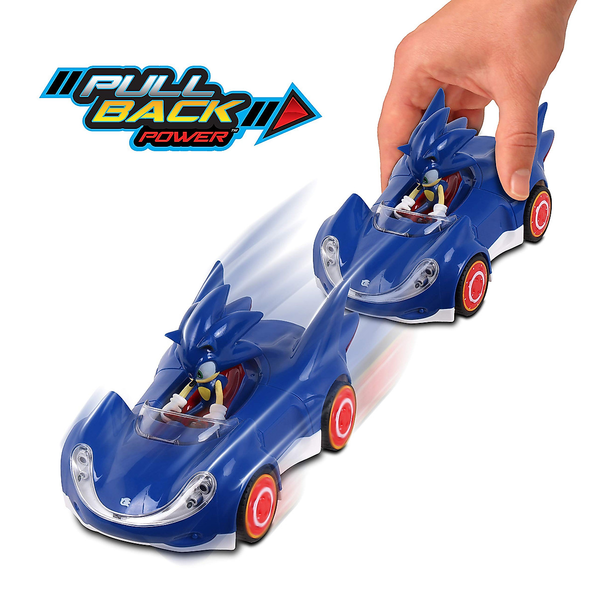 NKOK Sonic The Hedgehog All Stars Racing Pull Back Action, Video Game Legend, Speed Star by Tails, No Batteries Required, Pull Back – Release - and Watch it go, Great Gift