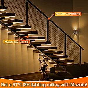 Muzata 5Pack 3.3FT/1M Black LED Channel with Transparent Anti-UV Sun Protection Clear Cover, Aluminum Extrusion Track Housing Profile for Strip Tape Light, U Shape U1SW BT 1M,LU1 UV1