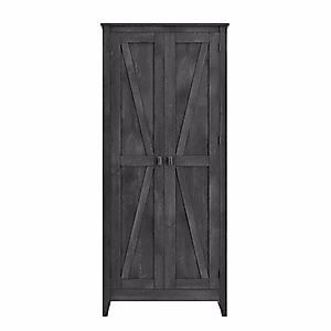 Ameriwood Home Farmington Wide Storage Cabinet, 31.5", Rustic Gray