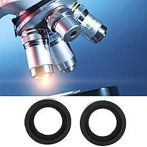 Microscope Accessory Eyepiece Eyeshields, 36mm Inner Diameter Black Rubber One Pair Eyepiece Guard, for Protecting Eyes for 32-36mm Stereo Microscope(KP-H2 Flat Angle)