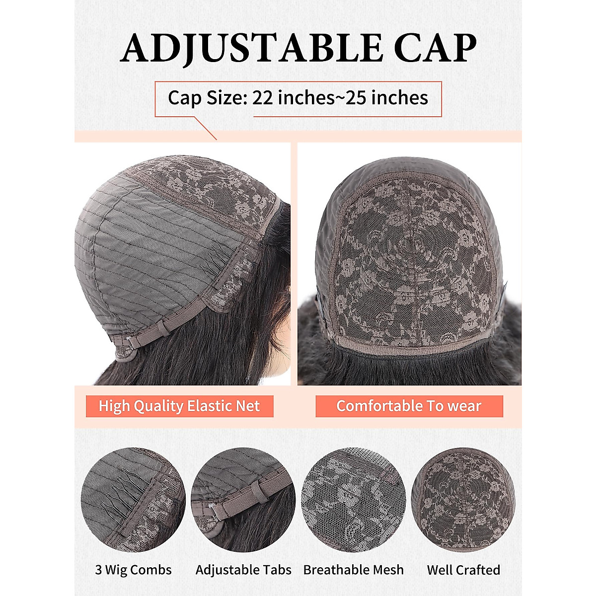 WIGNEE Natural Wave Wigs with Bangs 100% Brazilian Human Hair Fashion Wave Wigs Natural Black (14 Inch)