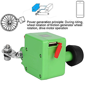 hightseck Bicycle Dynamo Generator, Electric Bike Generator with Rechargeable Dual USB Output, Compact Motorized Friction Generator 1000mAh Mobile Phone Charger Power Bank for Riding