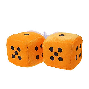 A FEI 1 Pair Fuzzy Dice Dots Rear View Mirror Hanger Decoration Car Styling Accessorie