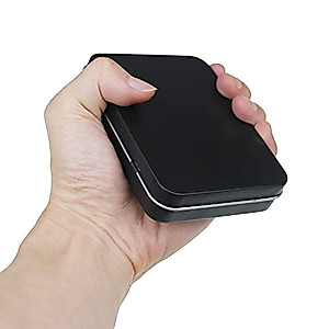 12 Pieces Rectangular Metal Empty Hinged Tins Containers Basic Necessities Home Storage Organizer Mini Box Set, 4.5 x 3.3 x 0.87 inches (Black)