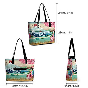 Womens Handbag Japanese Girl Leather Tote Bag Top Handle Satchel Bags For Lady